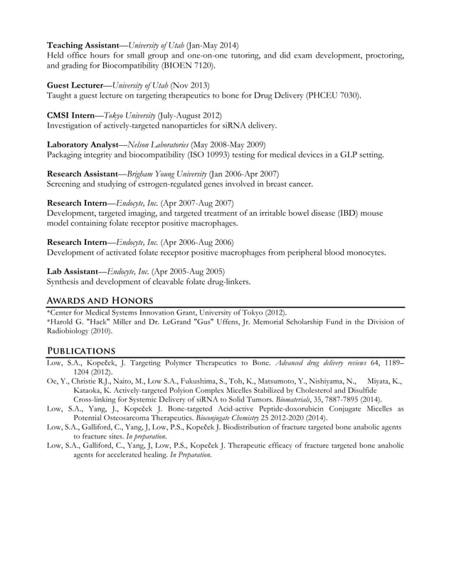 Stewart Low Resumé | PDF