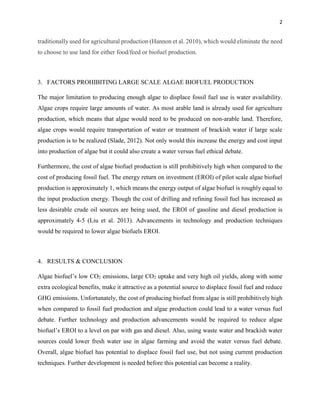 Microalgae Biofuel Literature Review | PDF