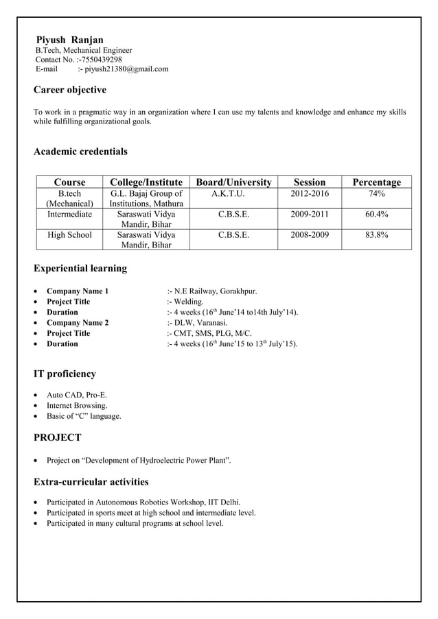 piyush final resume | DOC | Careers
