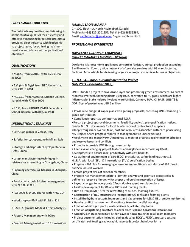 RESUME - NAJMUL SAQIB MANIAR | PDF