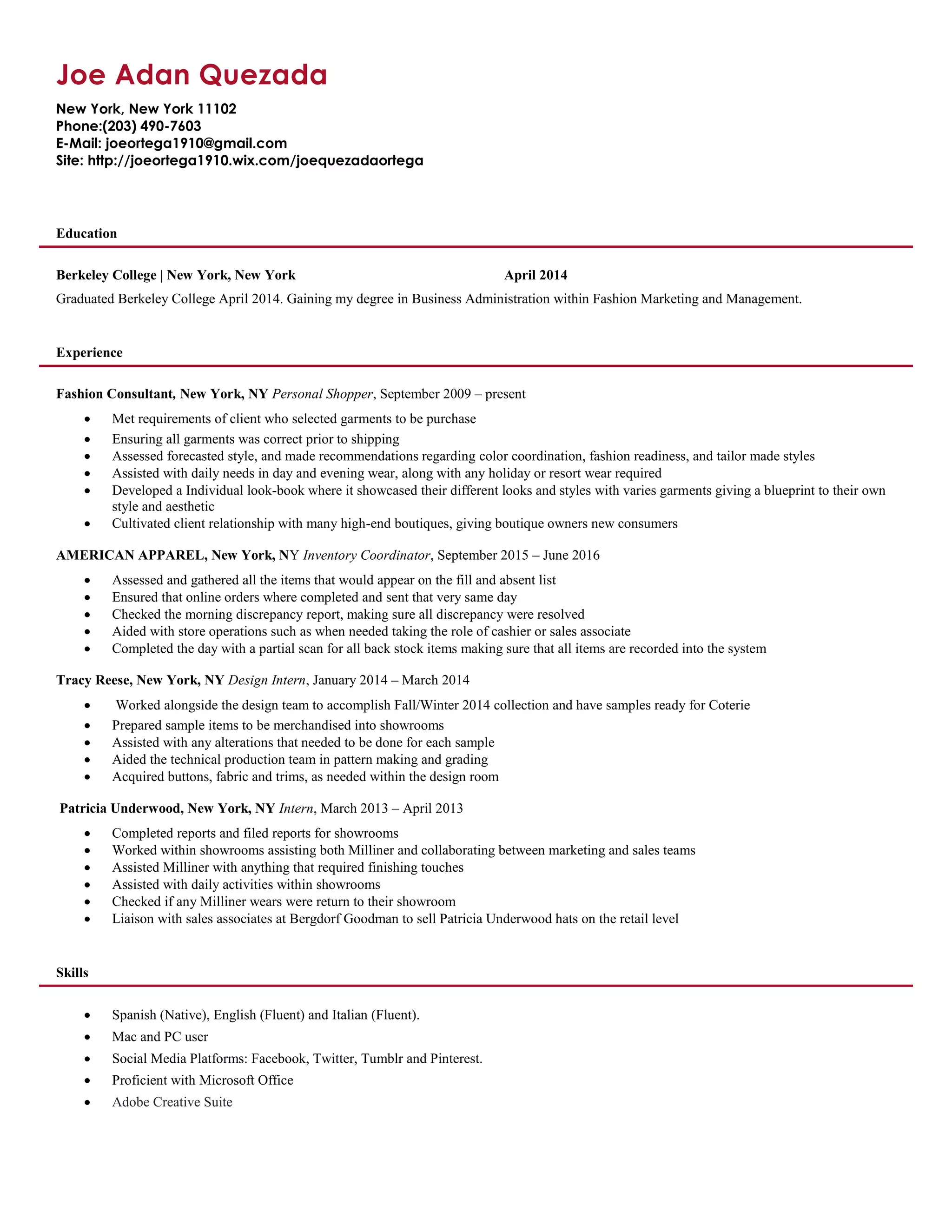 Joe Quezada Resume 3.1 | PDF