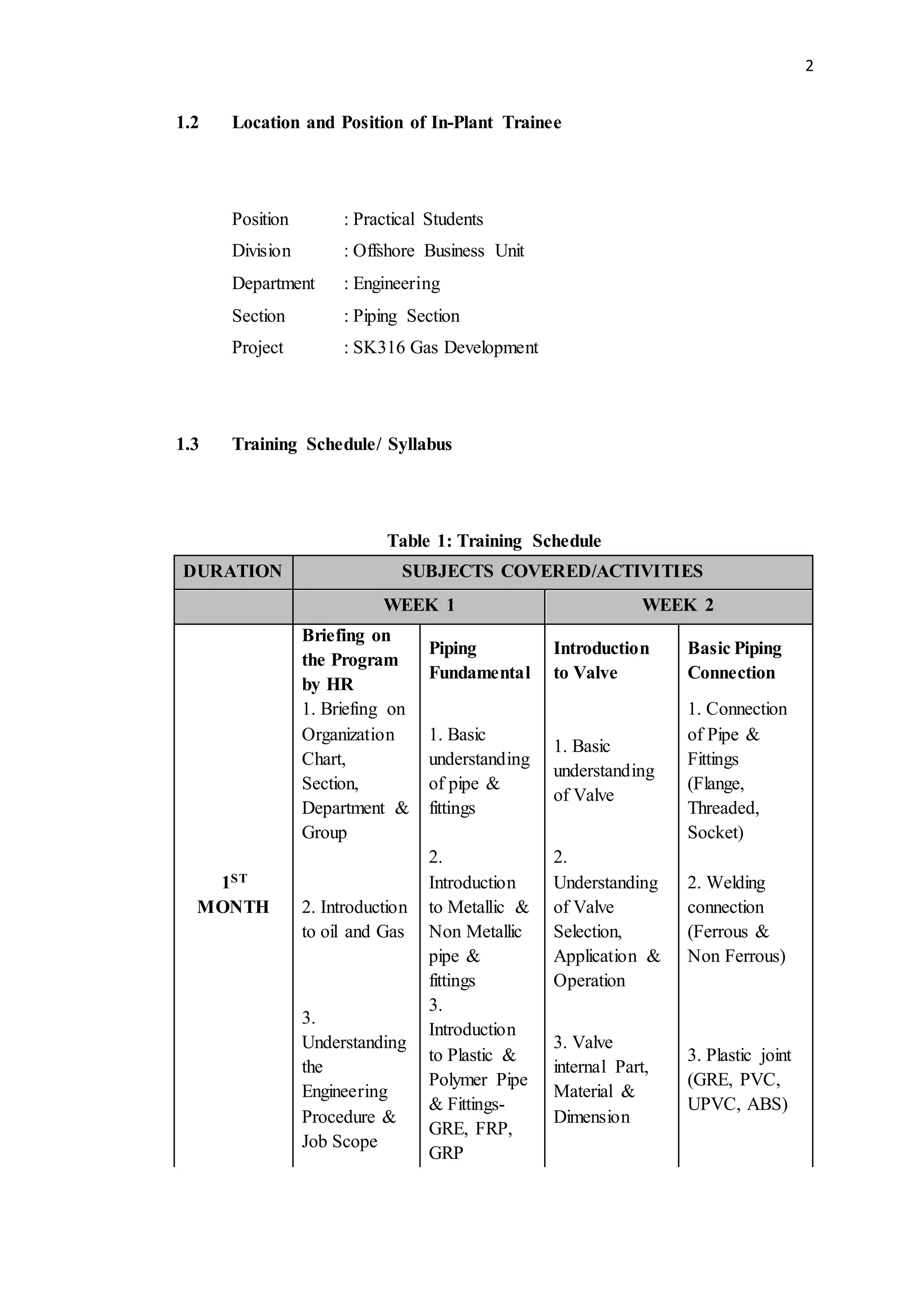 INDUSTRIAL TRAINING REPORT | DOCX