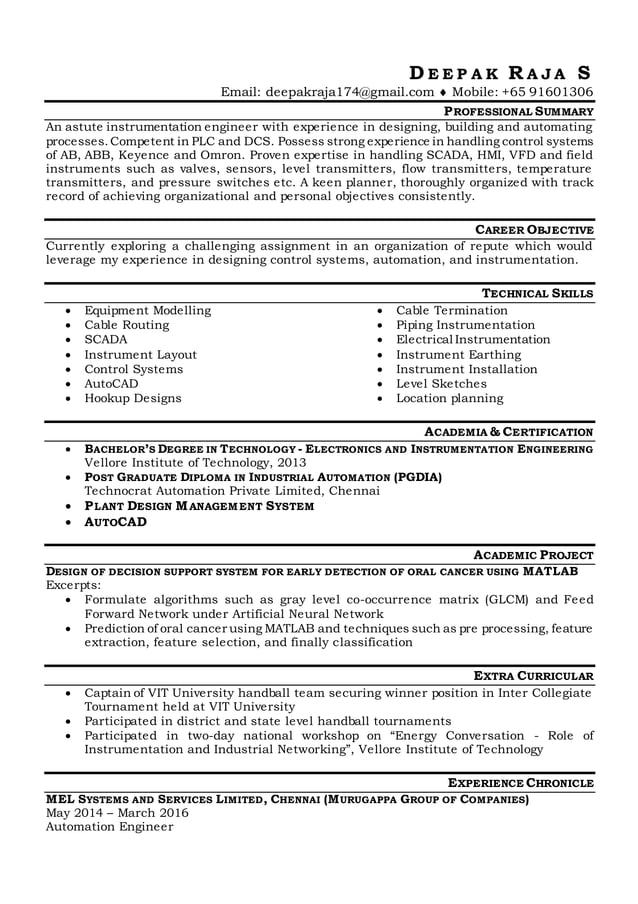 Deepak Raja- mod1 CV (1) | DOCX | Business | Business and Finance
