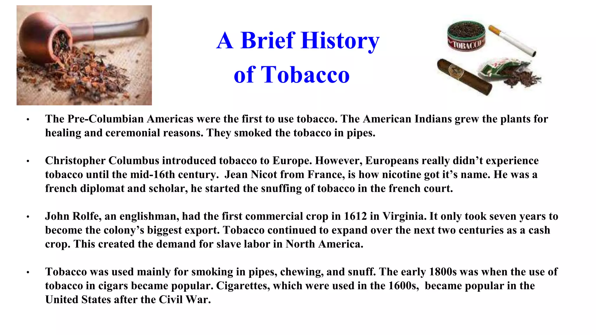 Smoking History and Legislation | PPTX