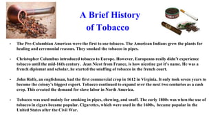 Smoking History and Legislation | PPTX