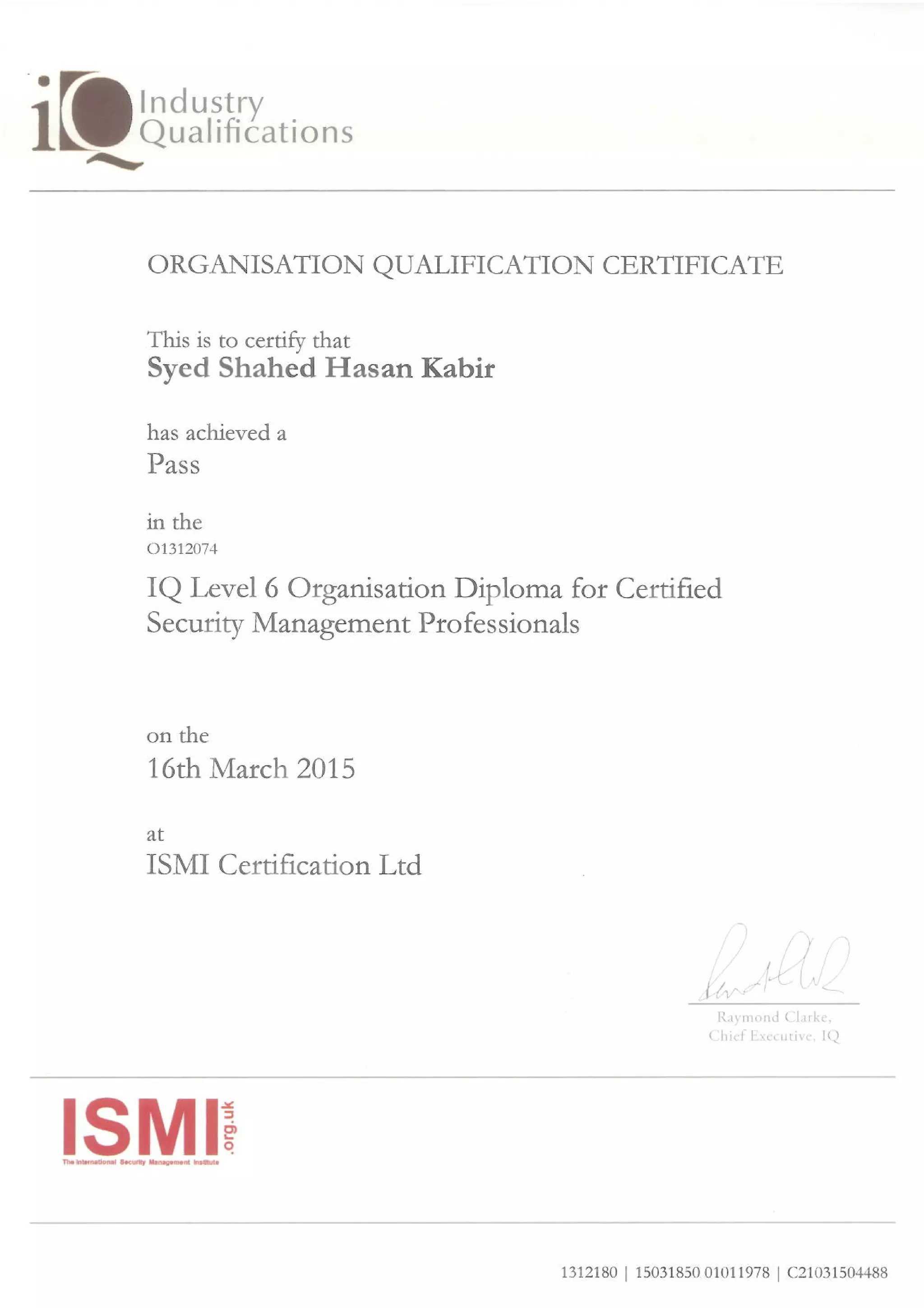 IQ Certificate | PDF