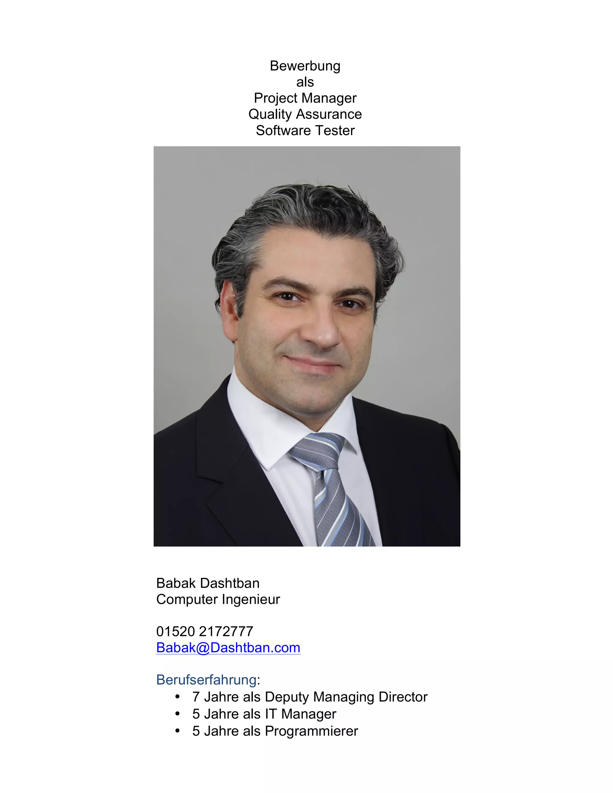 Resume-BabakDashtban-QA-DE | PDF | Computer Software and Applications | Computing