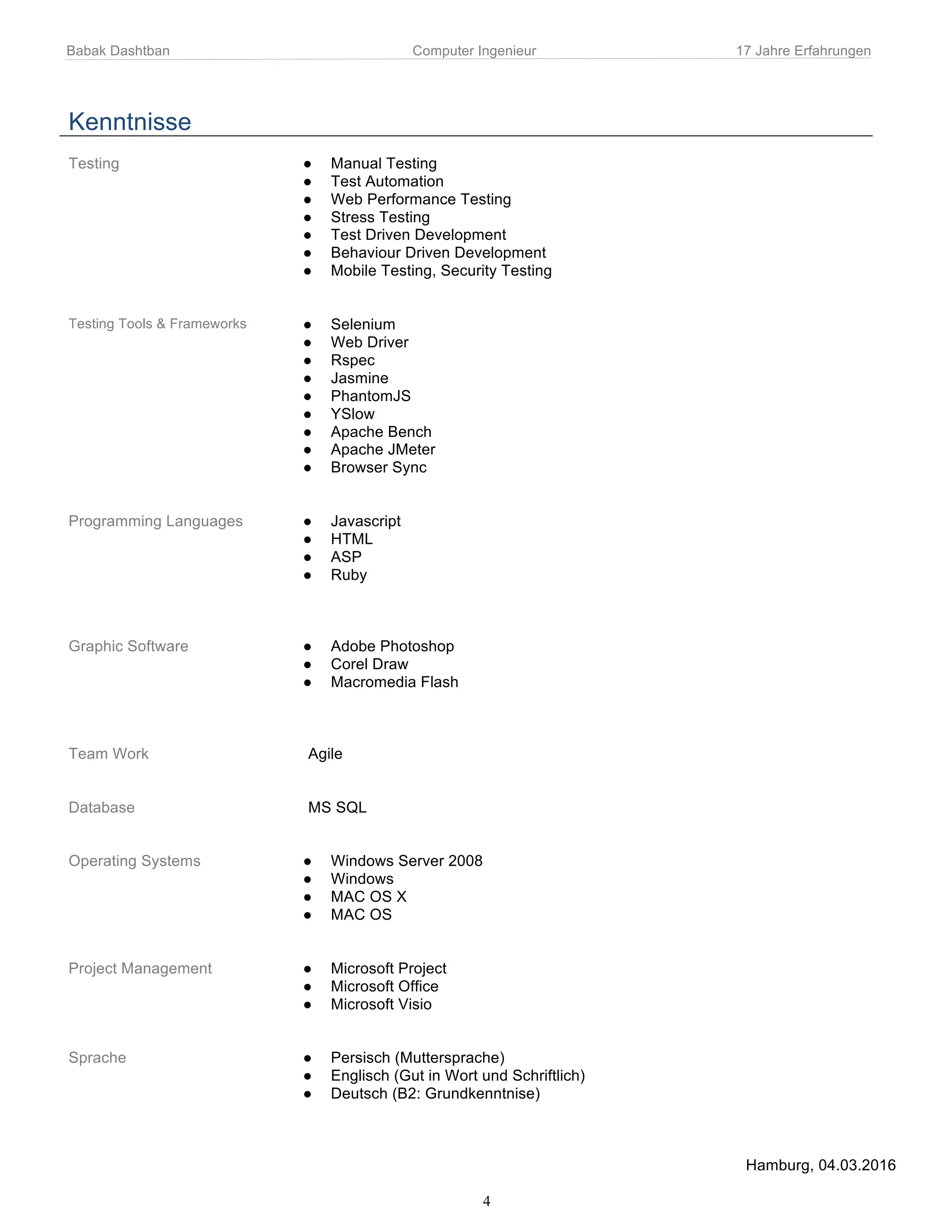 Resume-BabakDashtban-QA-DE | PDF | Computer Software and Applications | Computing