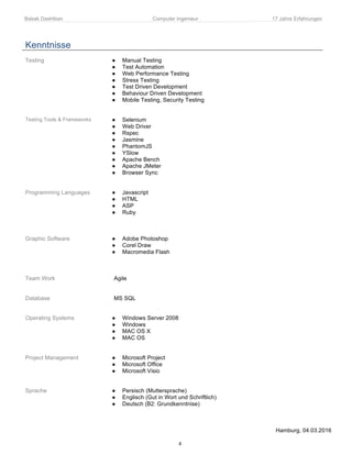 Resume-BabakDashtban-QA-DE | PDF | Computer Software and Applications | Computing