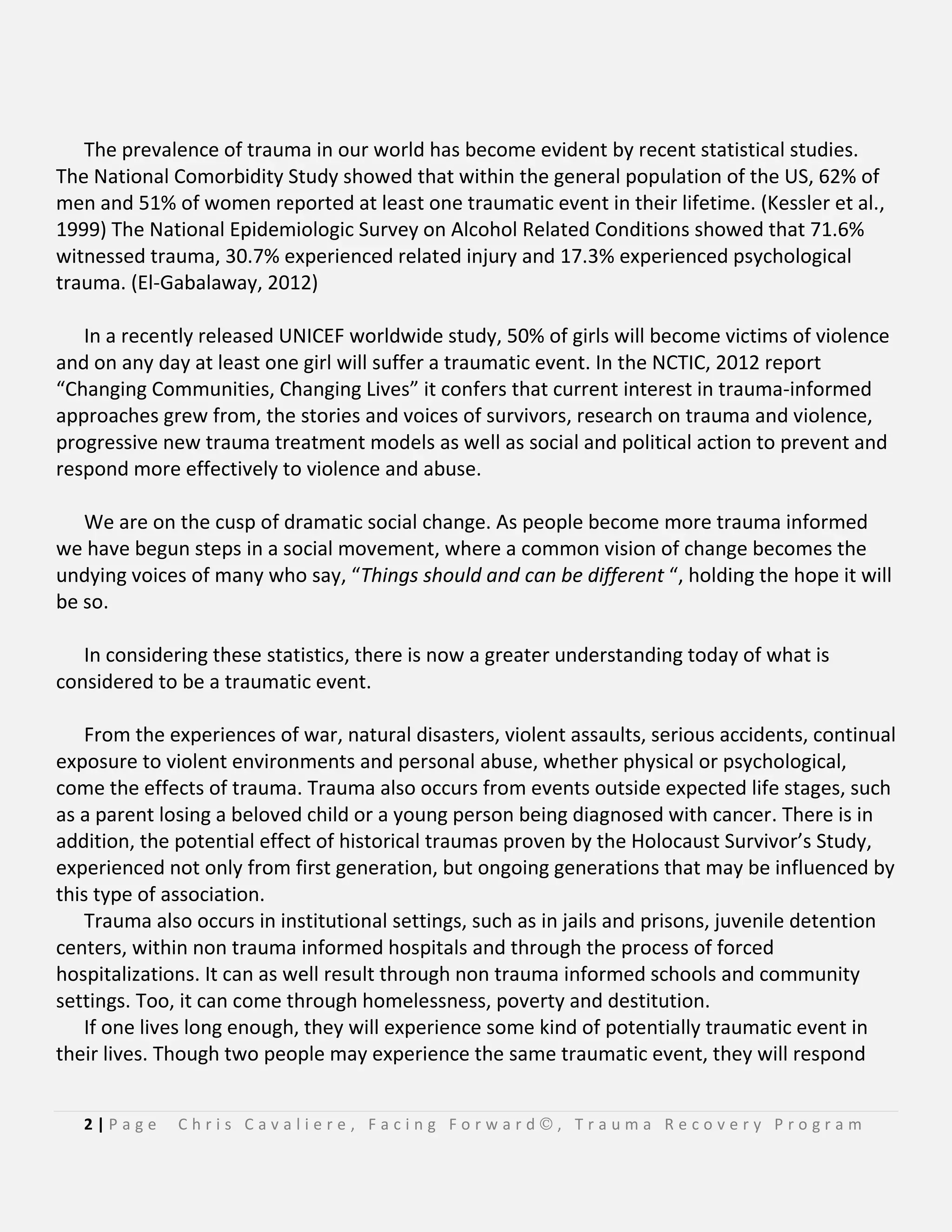 Moving Forward in Trauma Awareness PDF | PDF