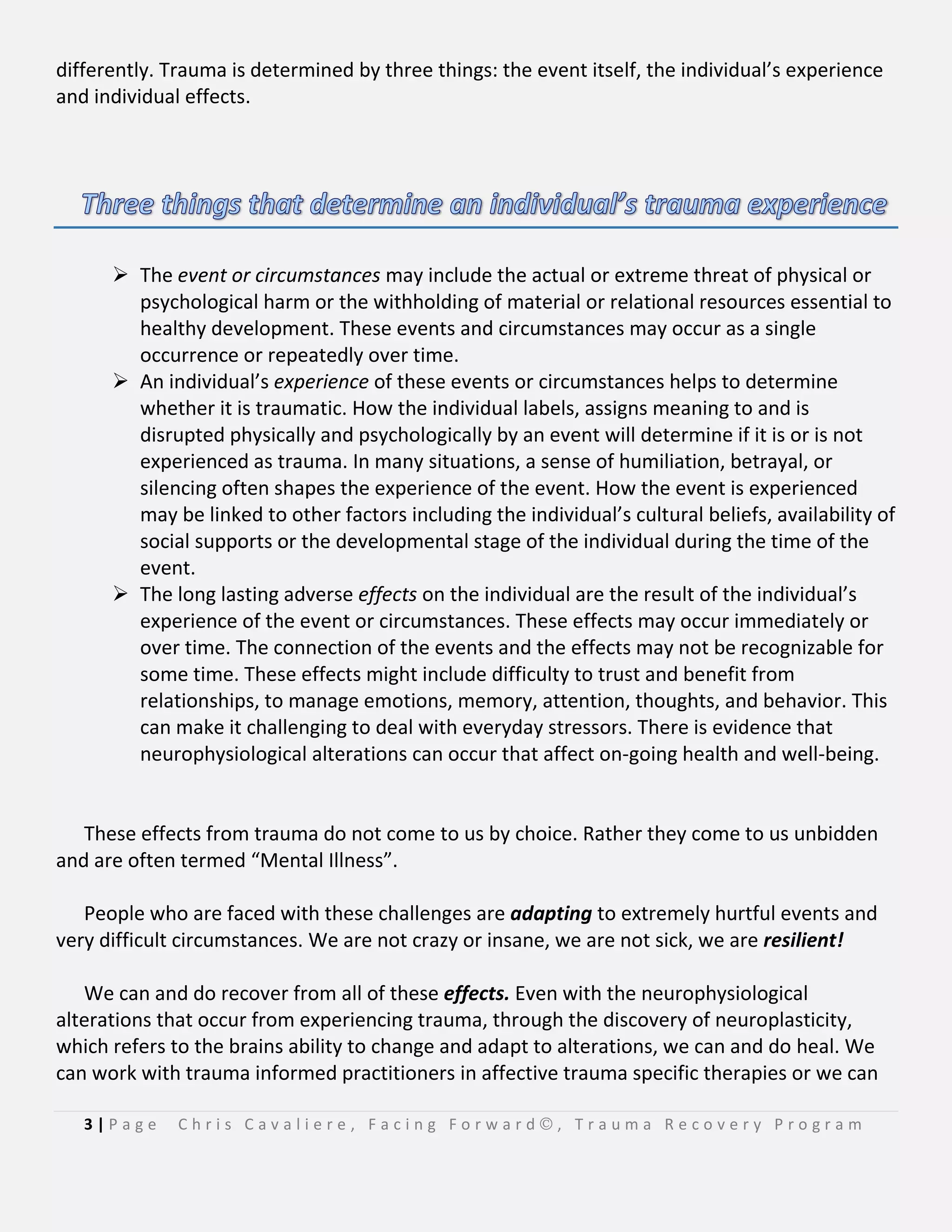 Moving Forward in Trauma Awareness PDF | PDF