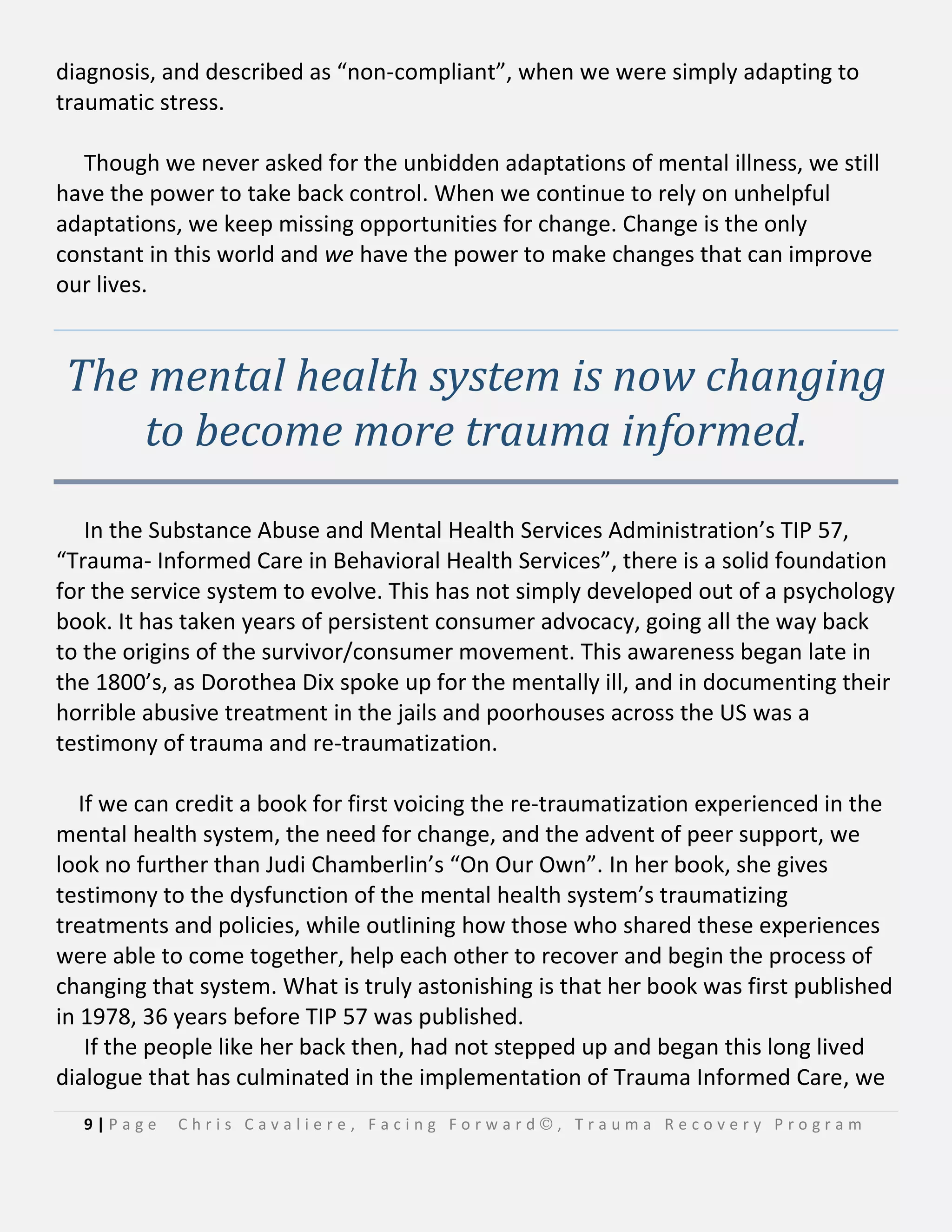 Moving Forward in Trauma Awareness PDF | PDF