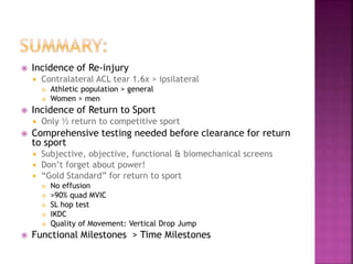 Inservice_Postrel_ACL Outcomes & Return to Sport | PPT