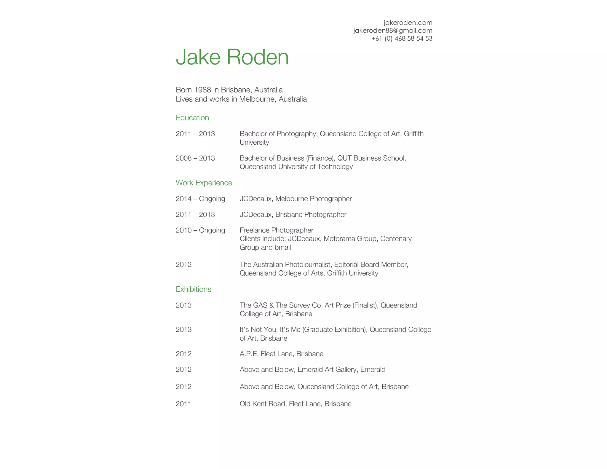 Jake Roden Portfolio | PDF
