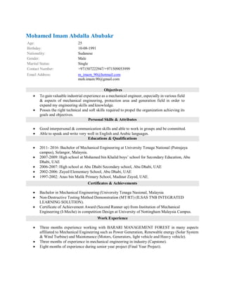 Mohamed Imam (CV) | PDF