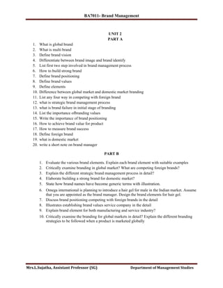 Ba7011 brand management | PDF