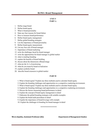 Ba7011 brand management | PDF