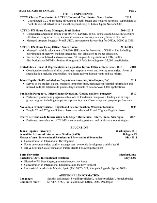 CV Mary Langan Nov 2015 - M&E | PDF | Business | Business and Finance