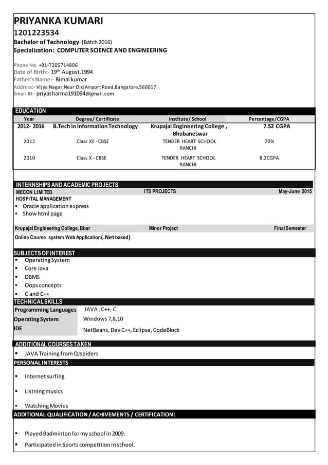 priyanka cv | PDF