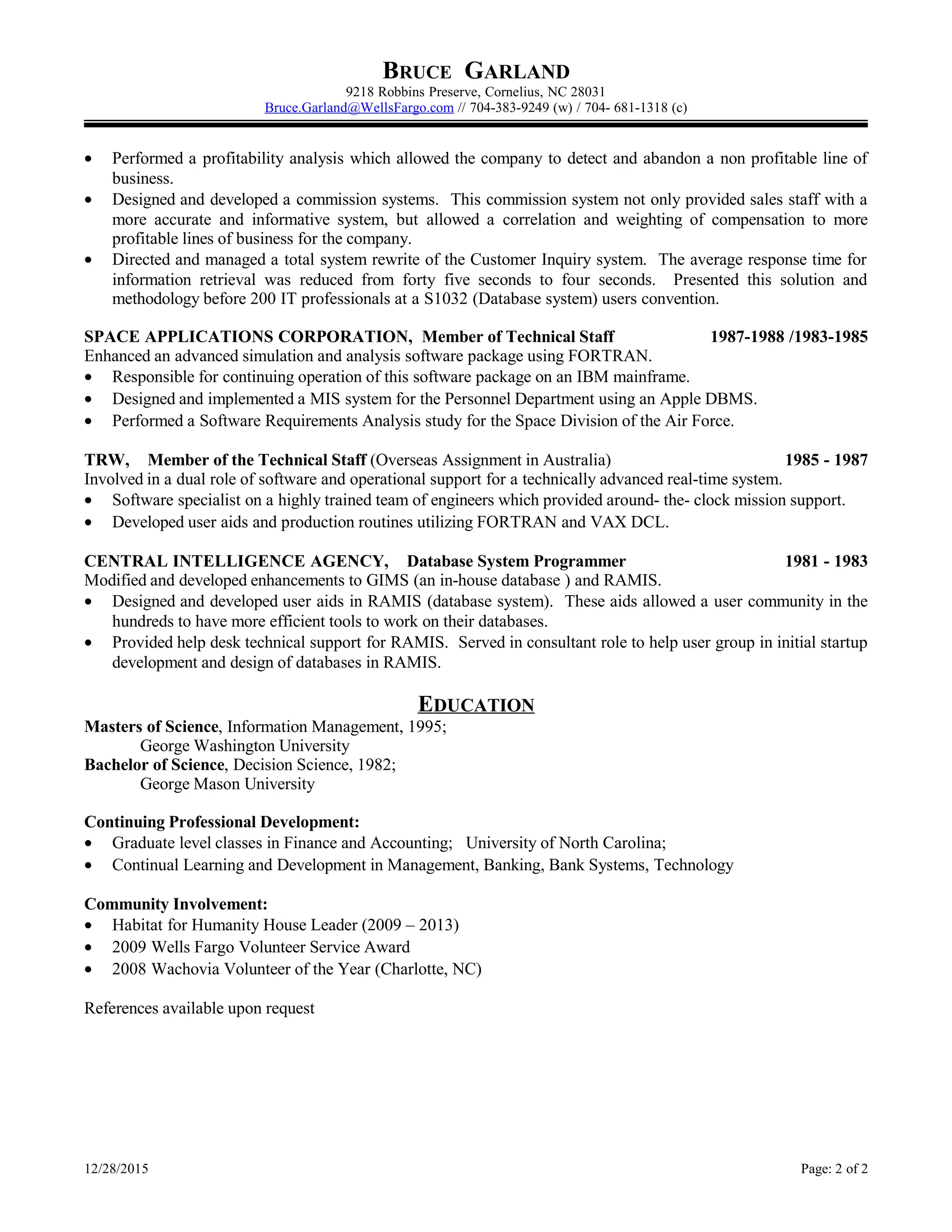 Resume Bruce_Garland | PDF