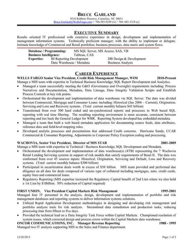 Resume Bruce_Garland | PDF