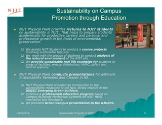 Boris Shapiro Sustainability Program in NJIT | PDF