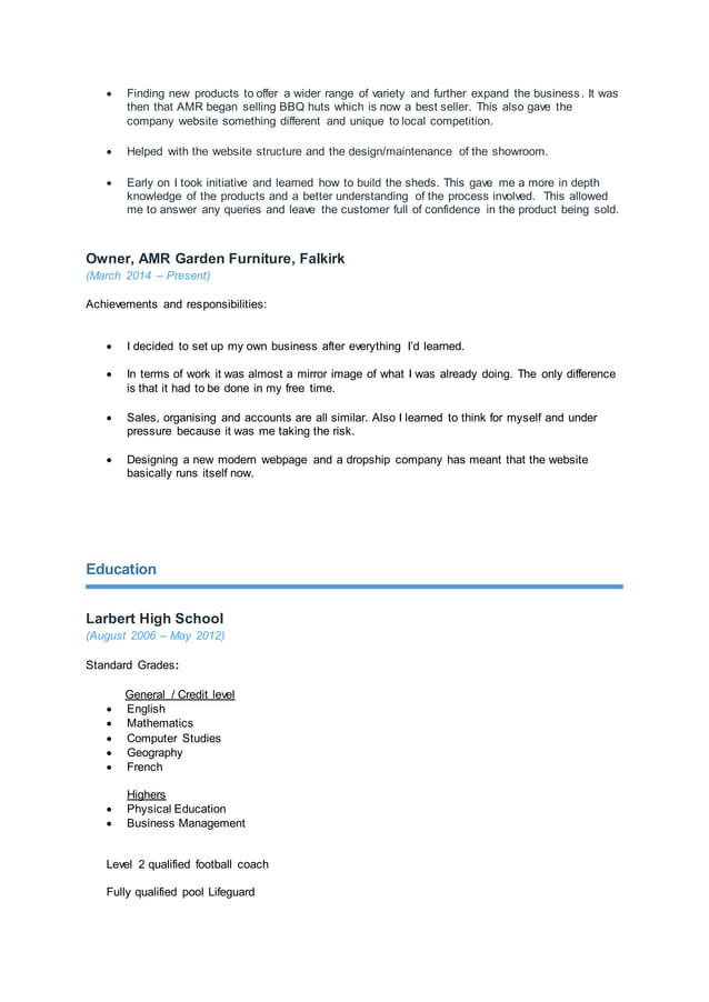 Ryans CV | PDF