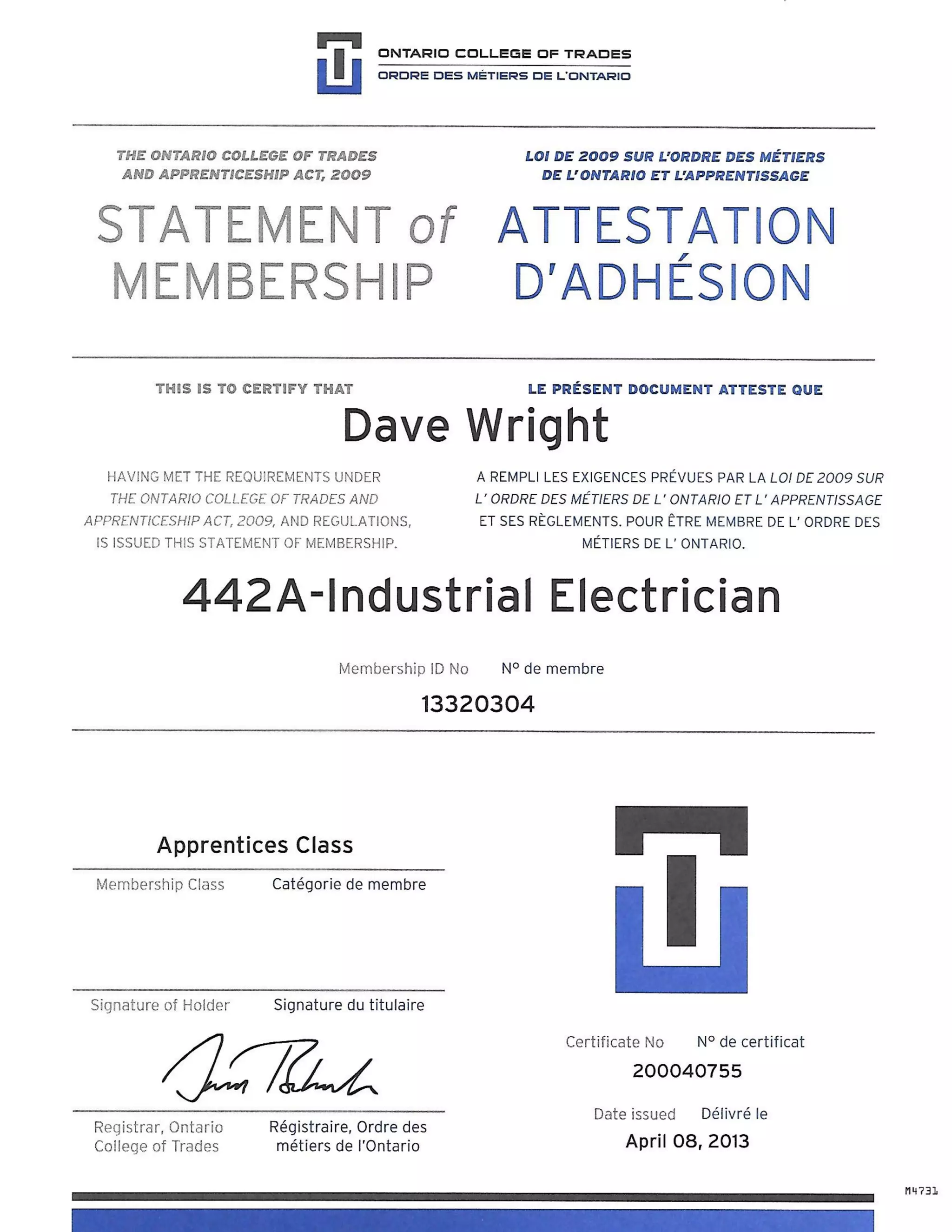 Membership Apprentice 442 | PDF