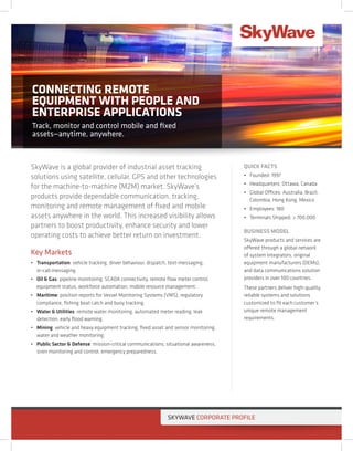 SkyWave Corporate Profile_ENG | PDF