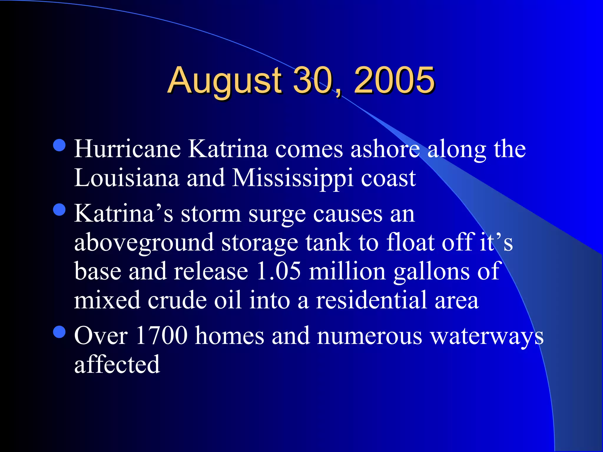 Consequences of Katrina and Murphy Oil Spill slides | PPT