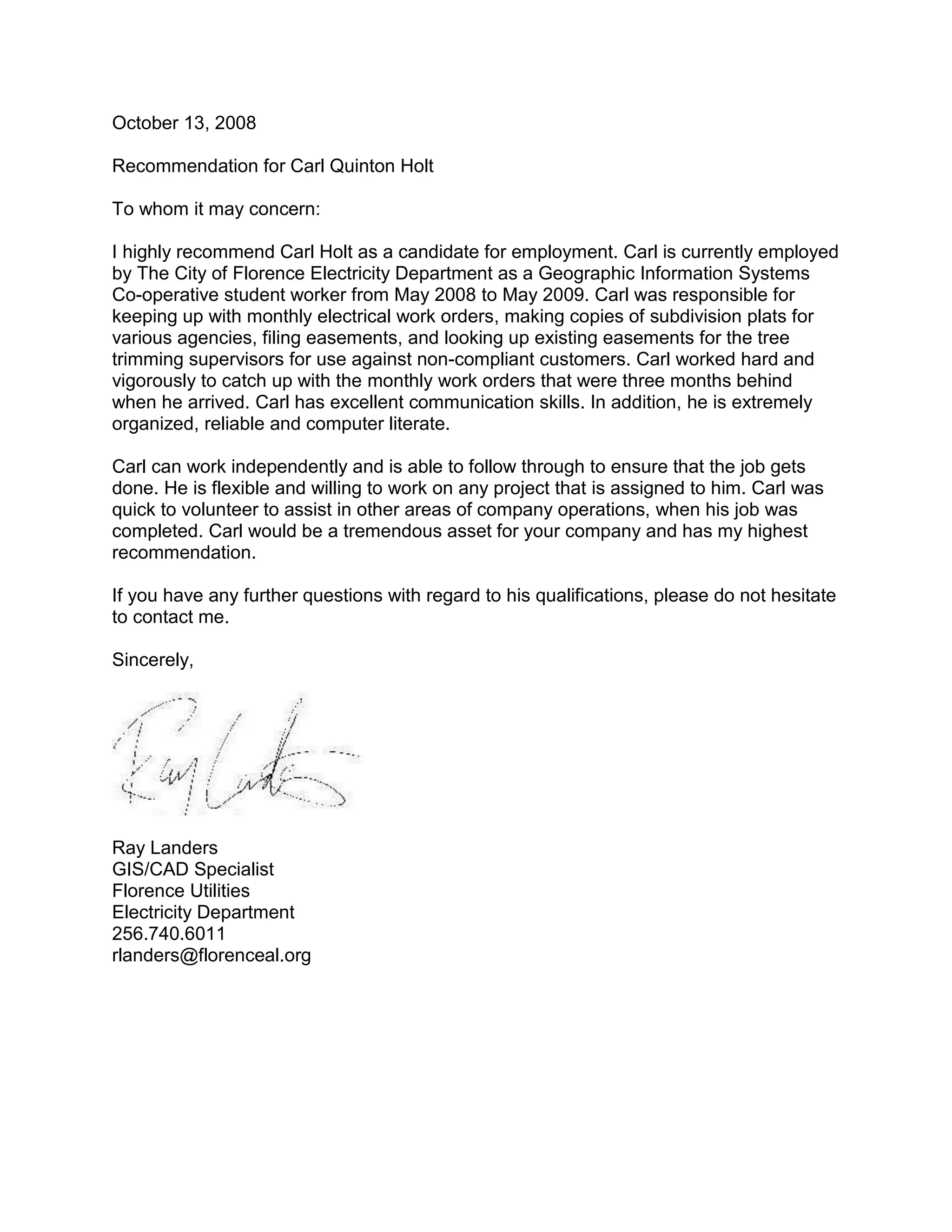 FEC letter of recomendation | PDF