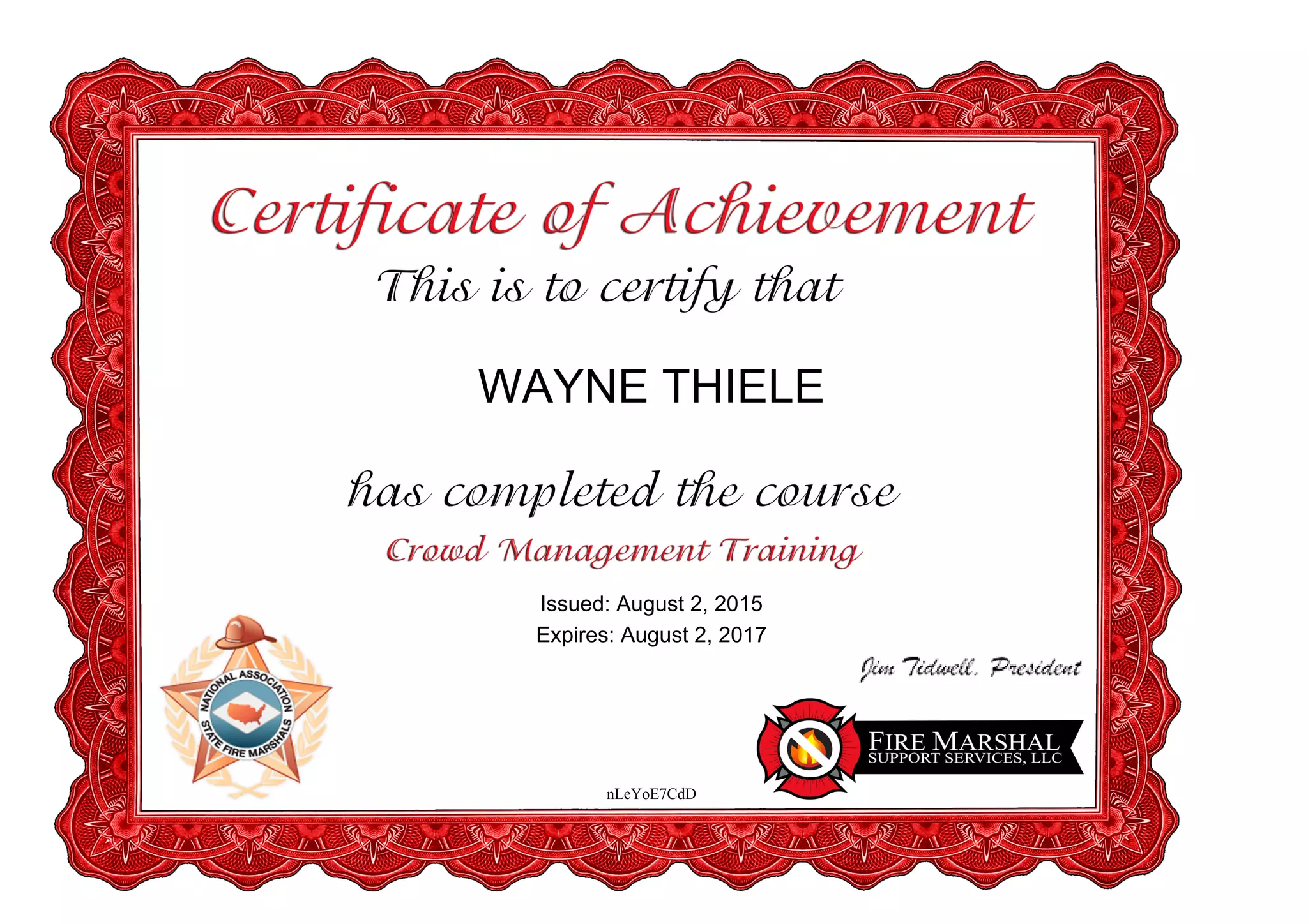 Certificate Crowd Manager | PDF