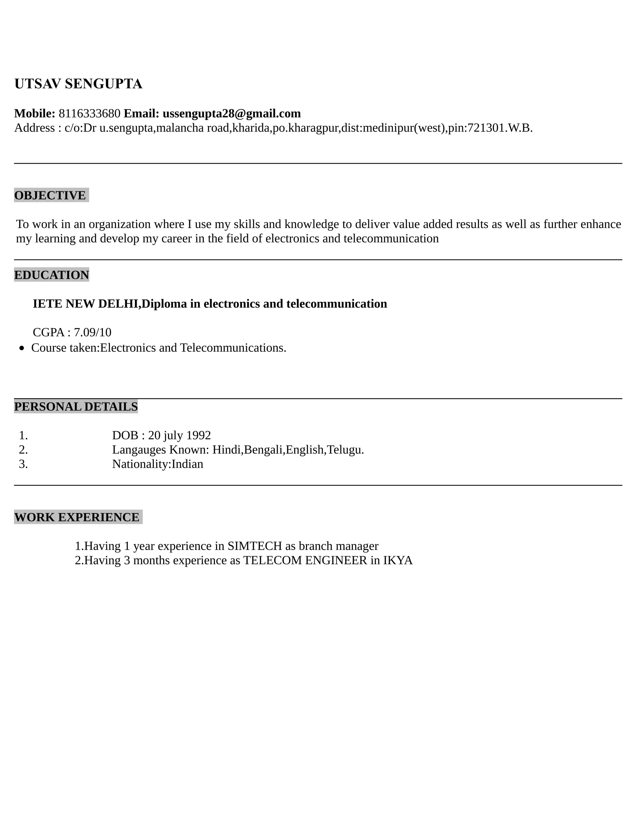 UTSAV_RESUME[2] | PDF