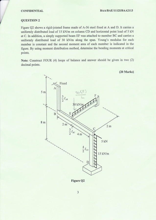 BAA 2113 - THEORY OF STRUCTURE FINAL EXAM PAPER | PDF | Civil Engineering Industry | Industries