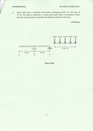 BAA 2113 - THEORY OF STRUCTURE FINAL EXAM PAPER | PDF