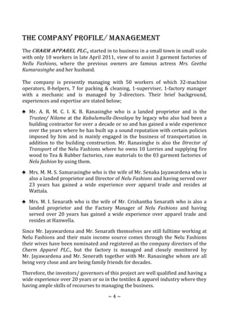 Charm Apparels PLC | PDF