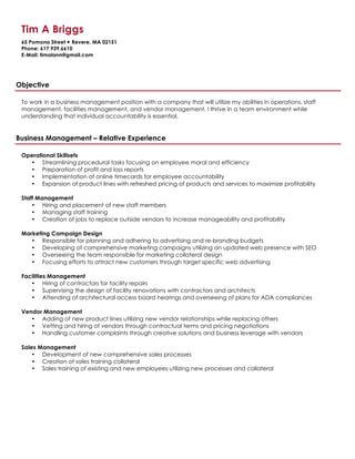 Tim A. Briggs - Resume | PDF