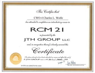 RCM 21 Certification 3Feb2006 | PPT