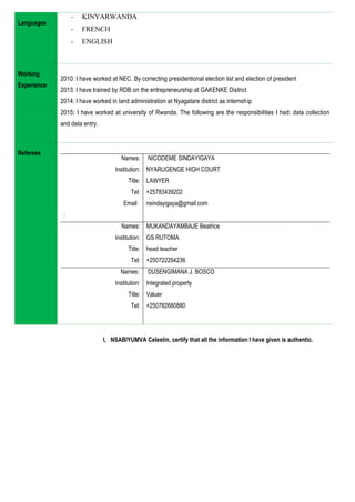 CV_celestin nsabiyumva | PDF