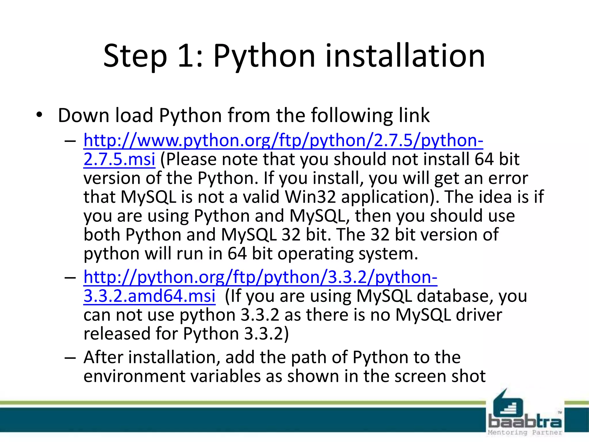 Baabtra Django Framework Installation And Sample Project Using Aptana Ppt