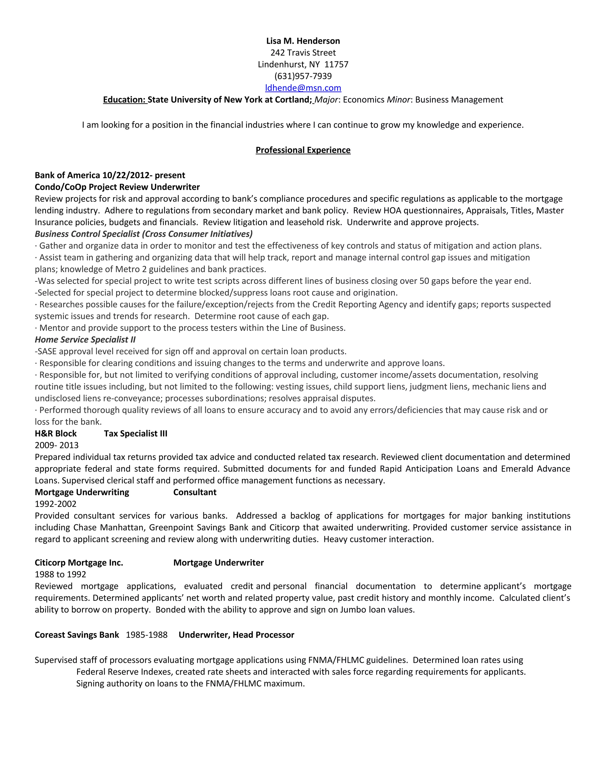 henderson resume | DOC