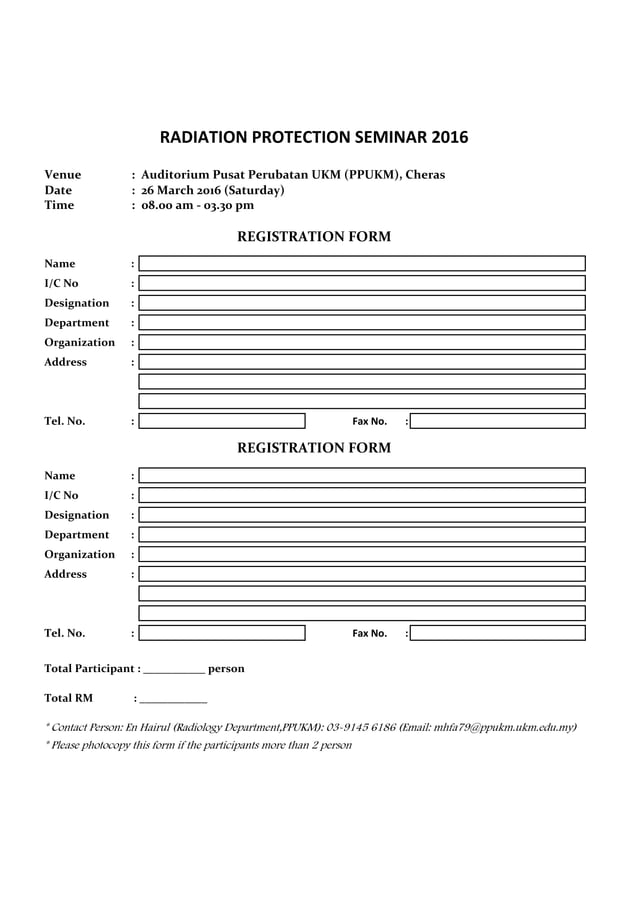 Registration form for CME PPUKM 2016 | PDF