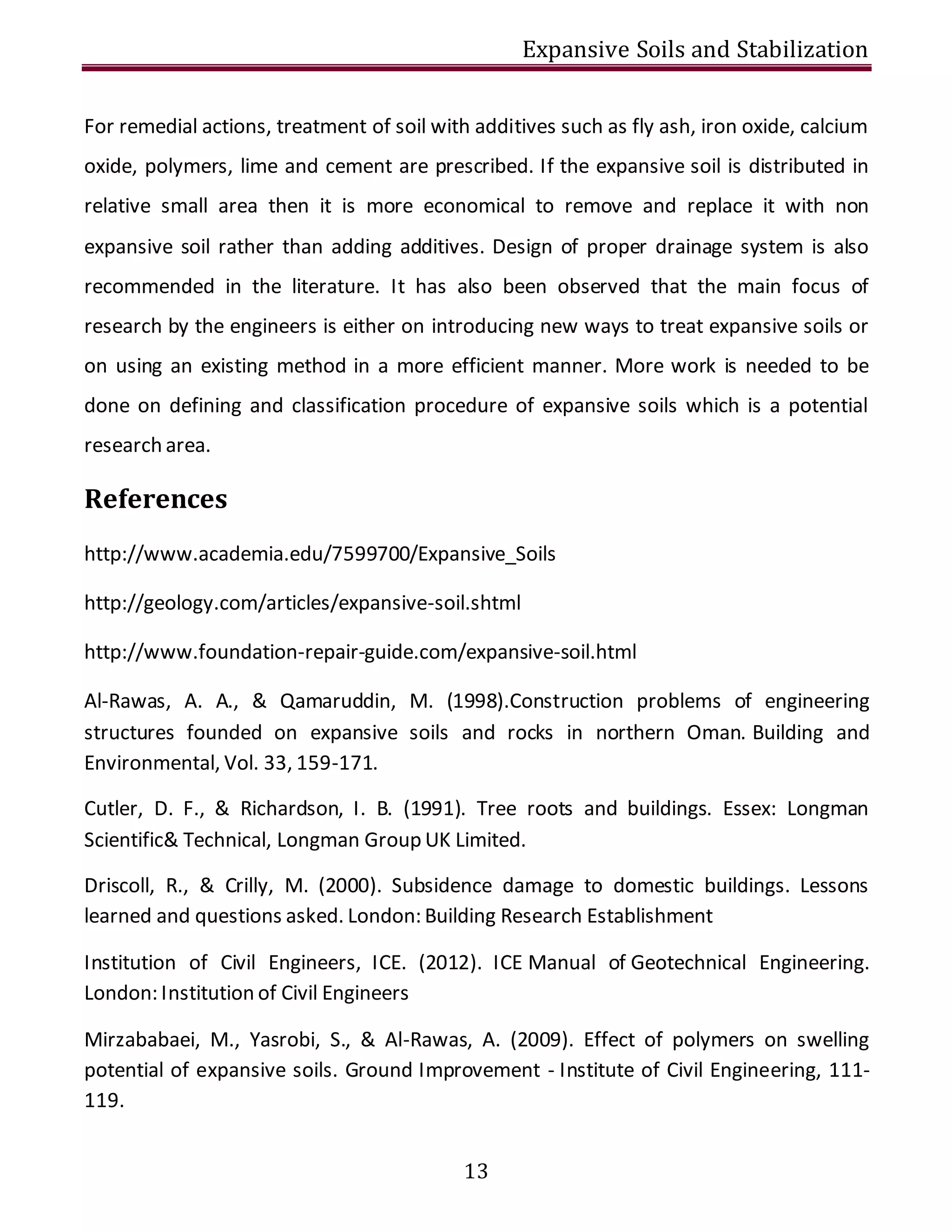 Expansive soils and stabilization | DOCX