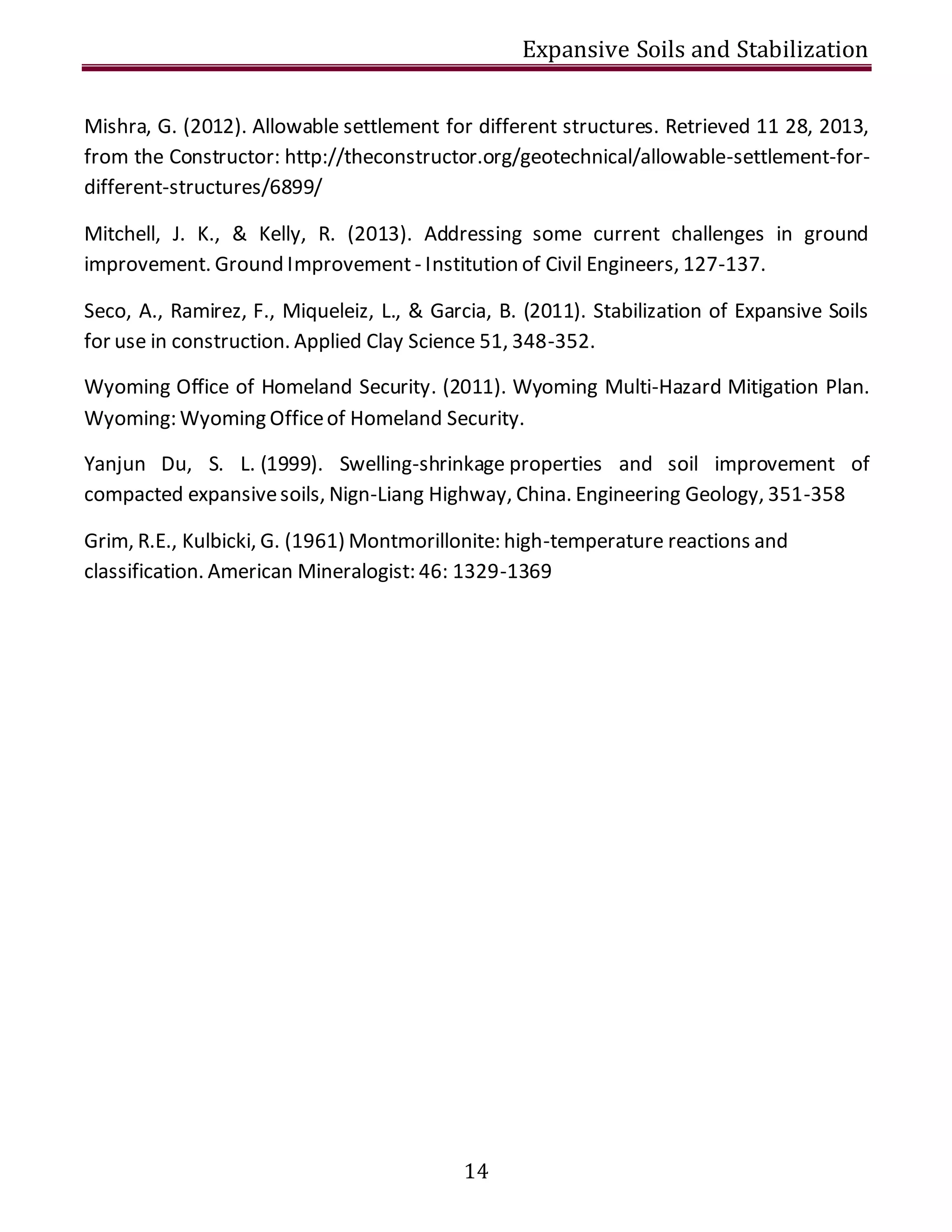 Expansive soils and stabilization | DOCX