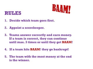 Baam game. What is wrong? What should I do? | PPT