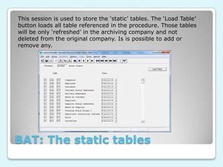 Baan archiving toolset | PPTX