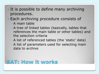 Baan archiving toolset | PPTX