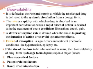 Bioavailability and Bioequivalence | PPTX