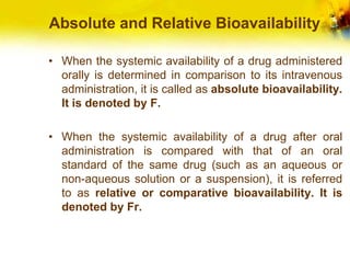 Bioavailability And Bioequivalence | PPTX