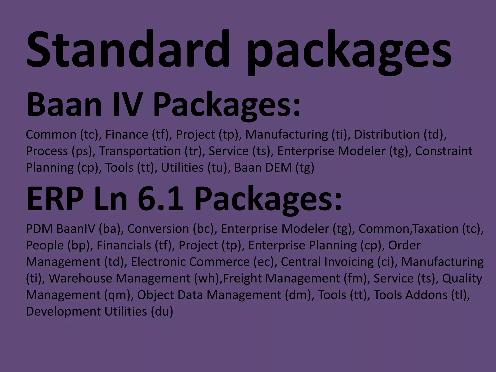 Baan erp(ENTERPRISE RESOURCE PLANNING) PRESENTATION made by priyansh kesarwani | PPTX